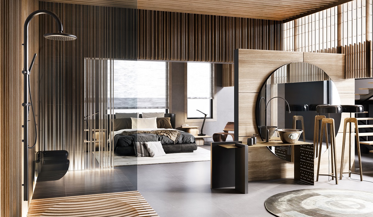 Goccia by Gessi makes a strong statement in the bathroom • Hotel Designs