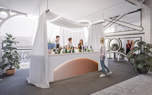 A closer look at the bar at Workspace Design Show • Hotel Designs